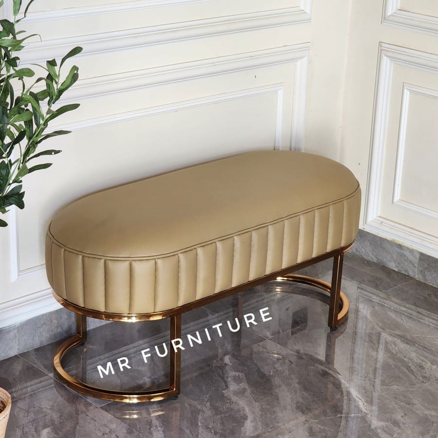Kursi Bench Minimalis Stainless Gold 100x40 Cm, Sofa Bench Modern Untuk ...