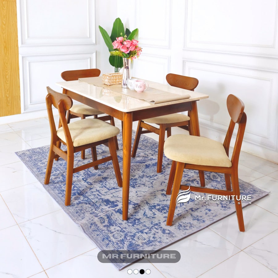 Meja Kursi Untuk Ruang Makan Sempit 4 Kursi Minimalis, Meja Makan Set ...