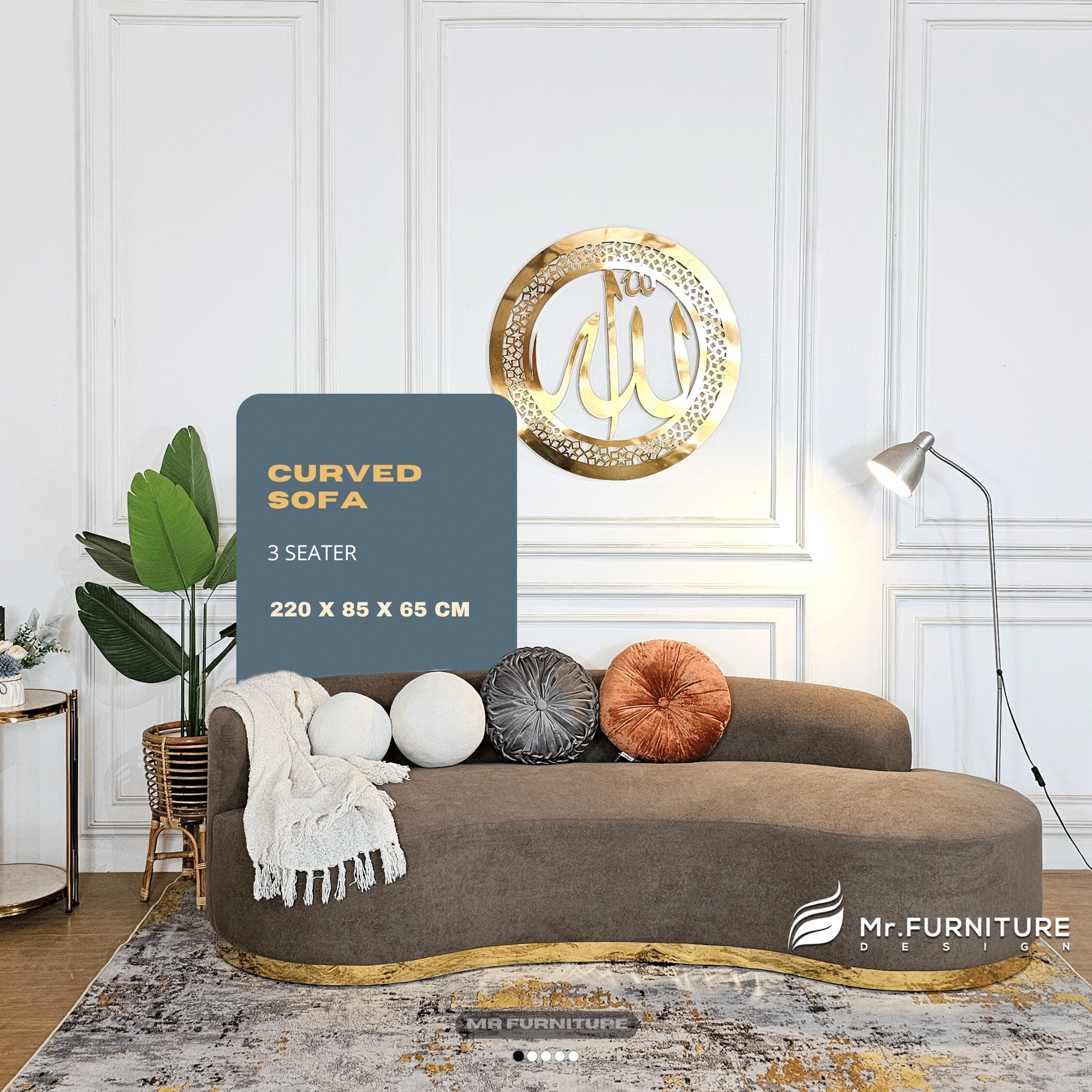Sofa Curve 3 Seater 220x85x65 Cm, Sofa Ruang Tamu, Sofa Ruang Tv, Sofa ...