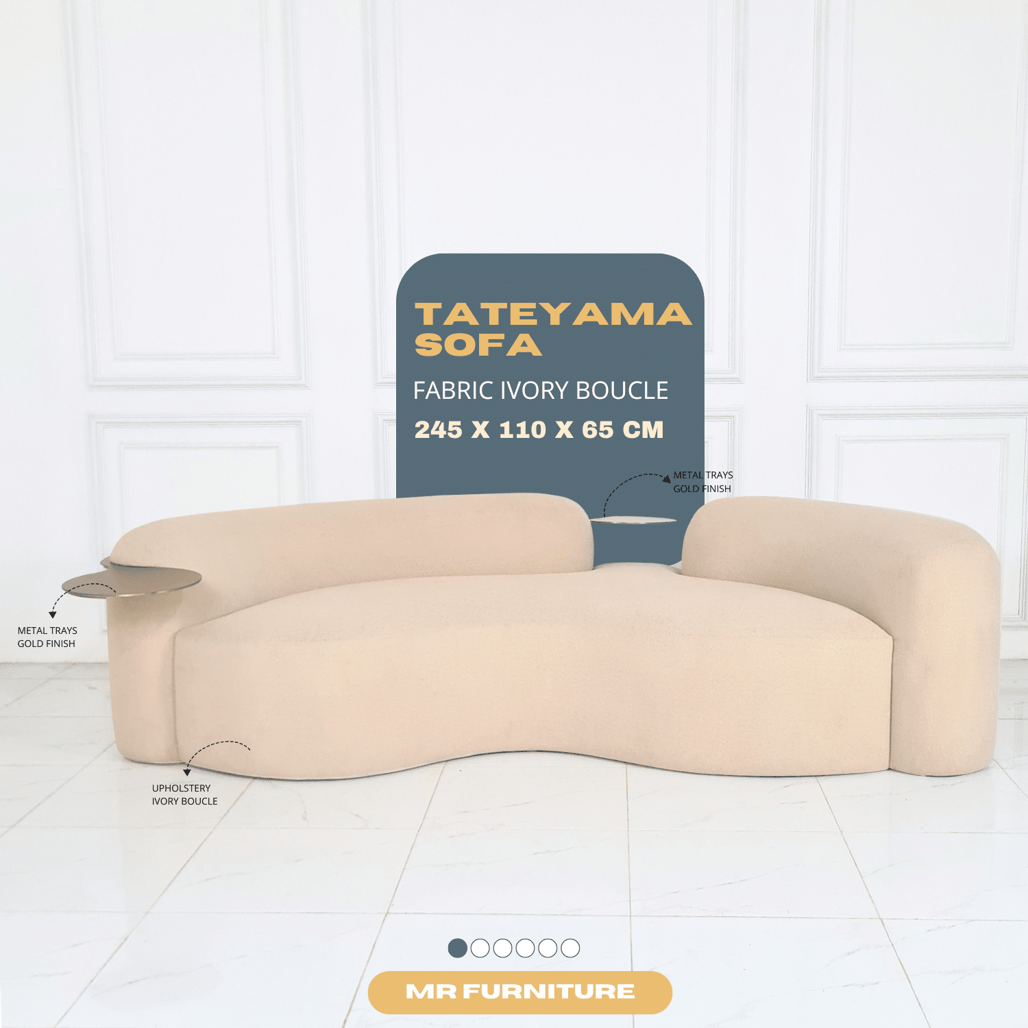 Sofa Tateyama 4 Seater 245 x 110 x 65 Cm, Sofa Luas Dengan Tambahan ...