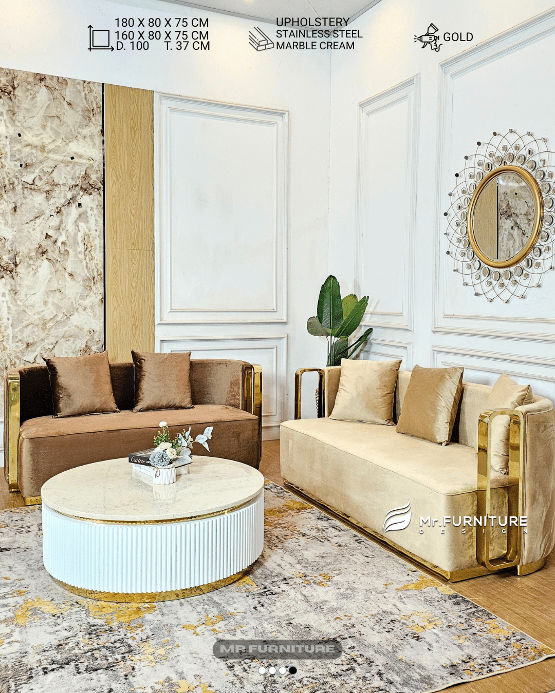 Sofa 3 2 Dudukan Set Meja Tamu Marmer Minimalis, Sofa Set Tamu Elegan ...