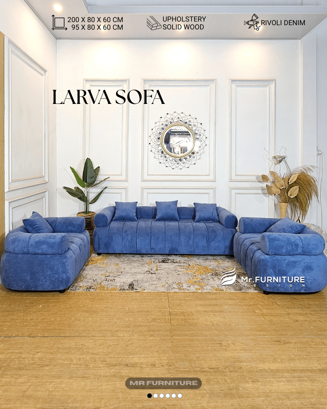 Set Meja Tamu Marmer Sofa Denim Modern, Sofa Meja Tamu set 2 1 1 ...