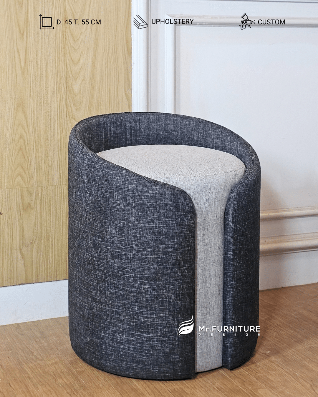 Kursi Sofa Stool Modern industrial Bulat D 45 T 55 CM, Stool Sofa Untuk ...